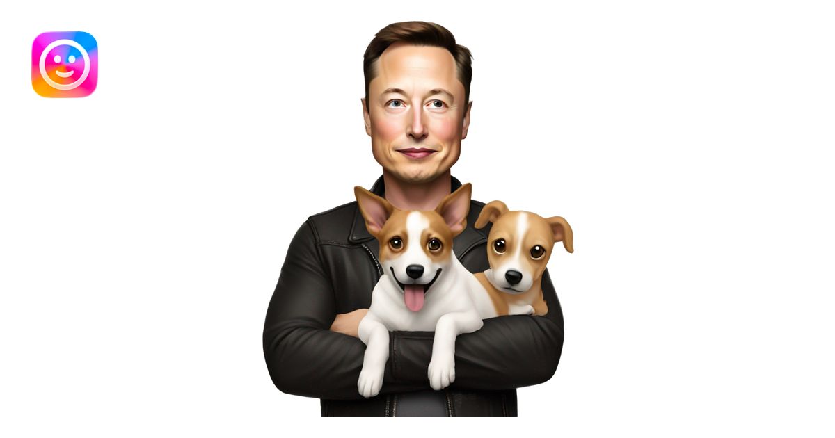 elon musk with dog emoji | AI Emoji Generator