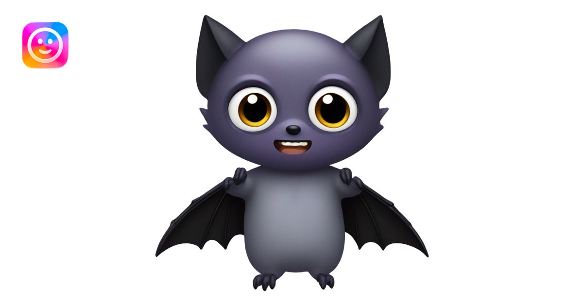 Gray bat, with black wings, and purple and black arms, large studio ...