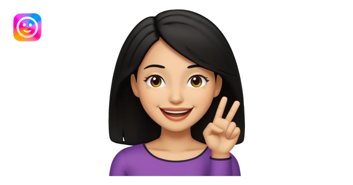 emoji of a light brown skinned female with shoulder length black hair ...