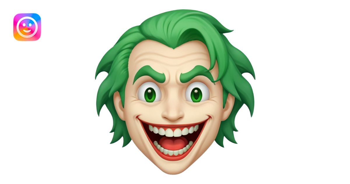 Joker face with big mouth, only one tooth emoji | AI Emoji Generator