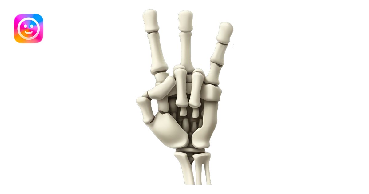 Skeleton hand middle finger emoji | AI Emoji Generator