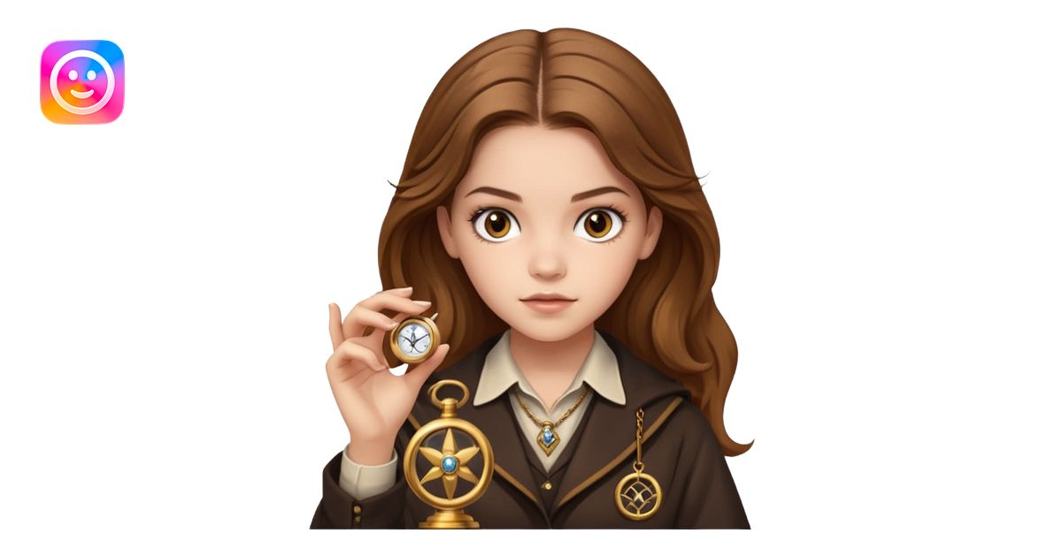 Barbara Palvin as Hermione Granger with brown eyes and holding a time ...