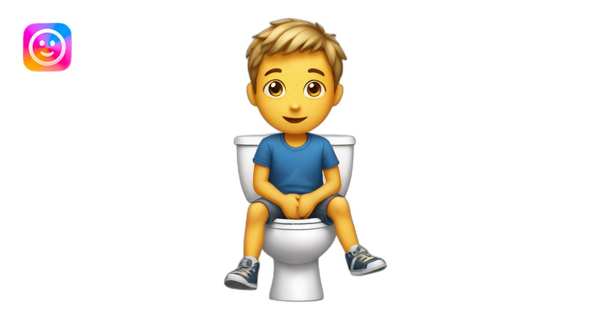 Boy sits on potty emoji | AI Emoji Generator