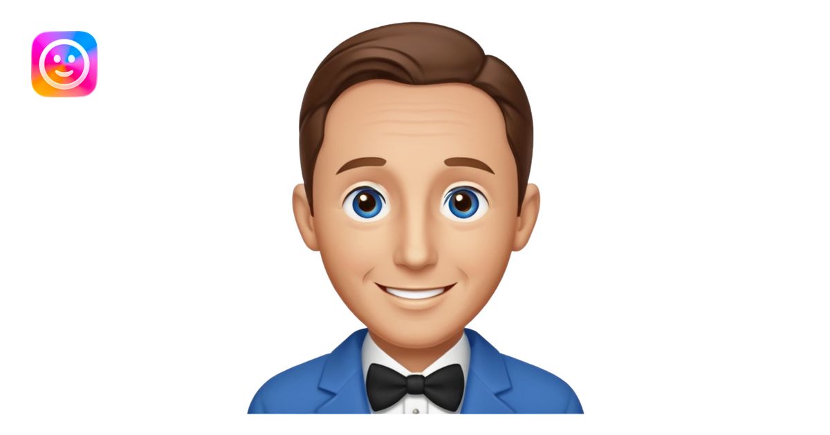 Bing Crosby with blue eyes, brown hair emoji | AI Emoji Generator