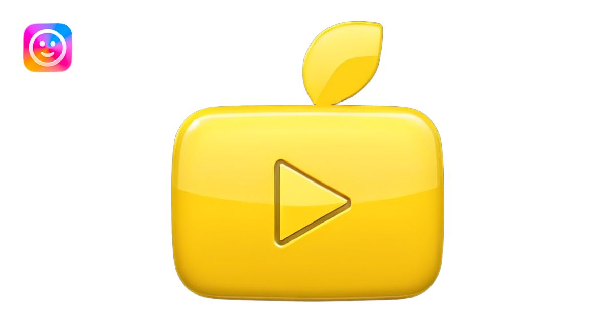 A yellow YouTube logo emoji | AI Emoji Generator