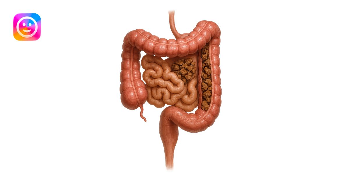 intestino umano anatomico realistico con feci spezzettate ...