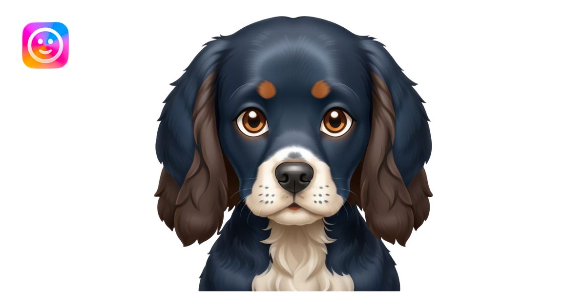 black and blue english cocker spaniel emoji | AI Emoji Generator