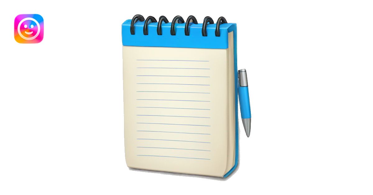 Blue notepad emoji | AI Emoji Generator