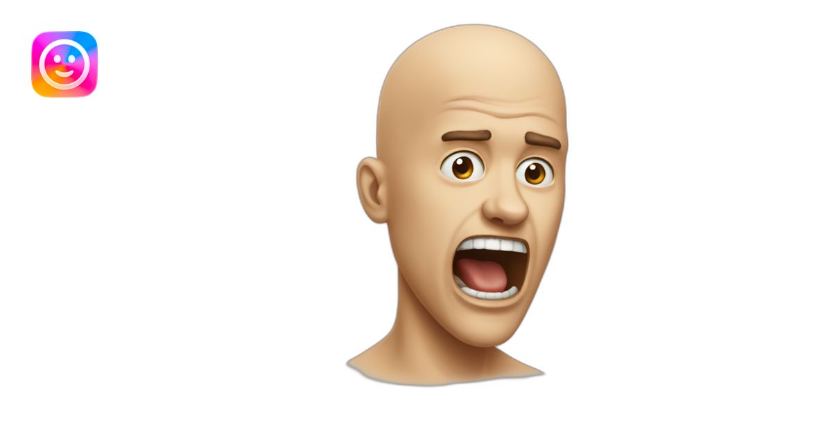 scream mad bald emoji | AI Emoji Generator