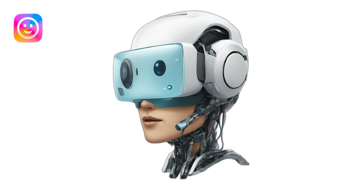 robotic head with vr glass emoji | AI Emoji Generator