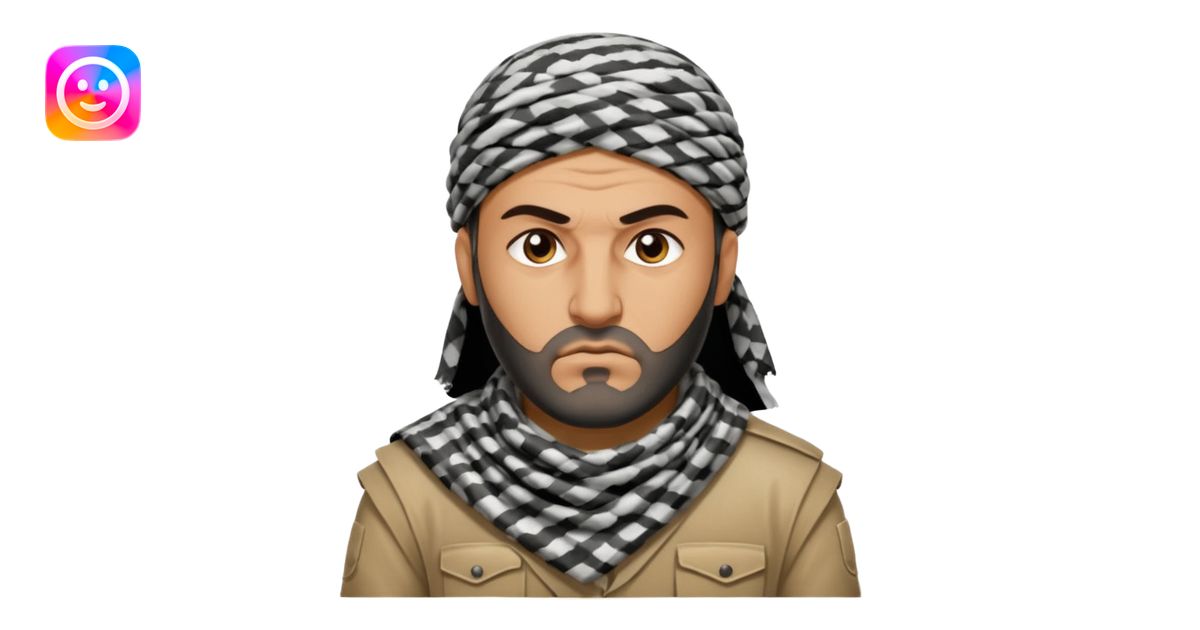 an angry Iraqi, in profile, chest-high emoji | AI Emoji Generator