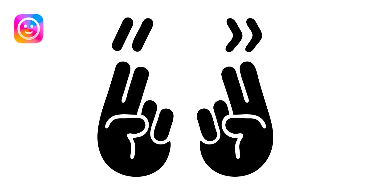 two hands in air quotes pose, fingers forming quotation marks, simple ...