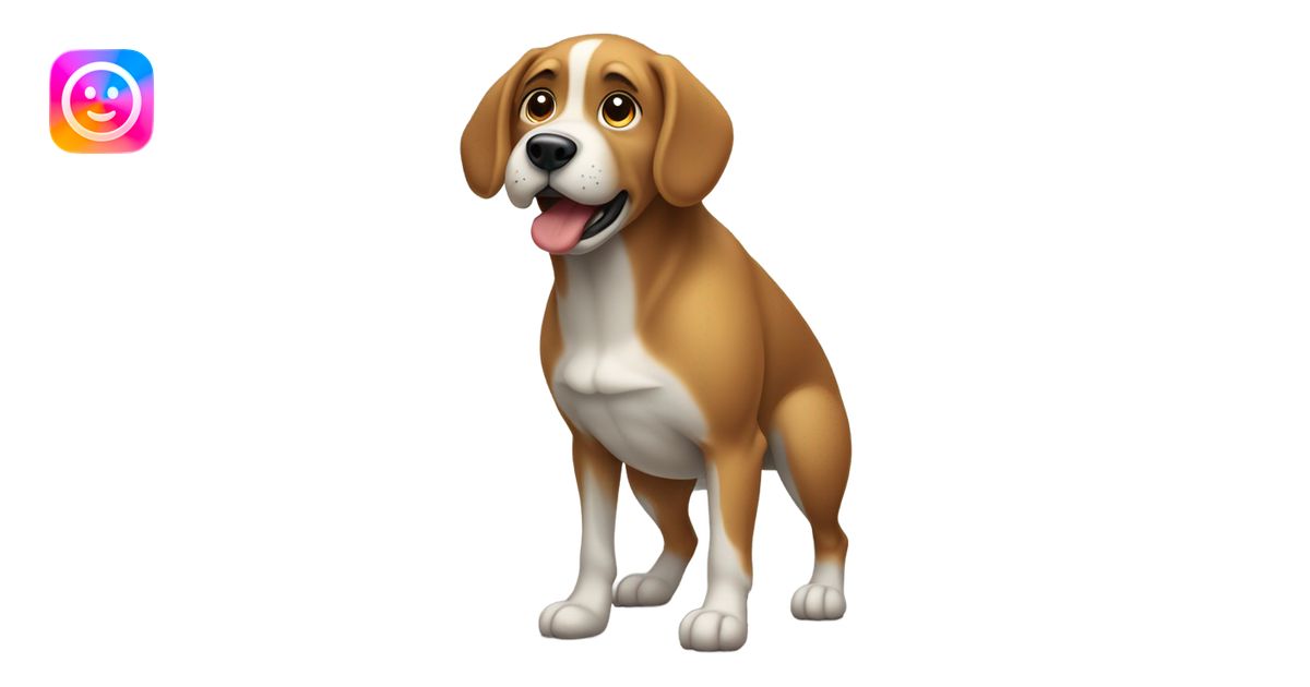 Constipated dog pooping emoji | AI Emoji Generator