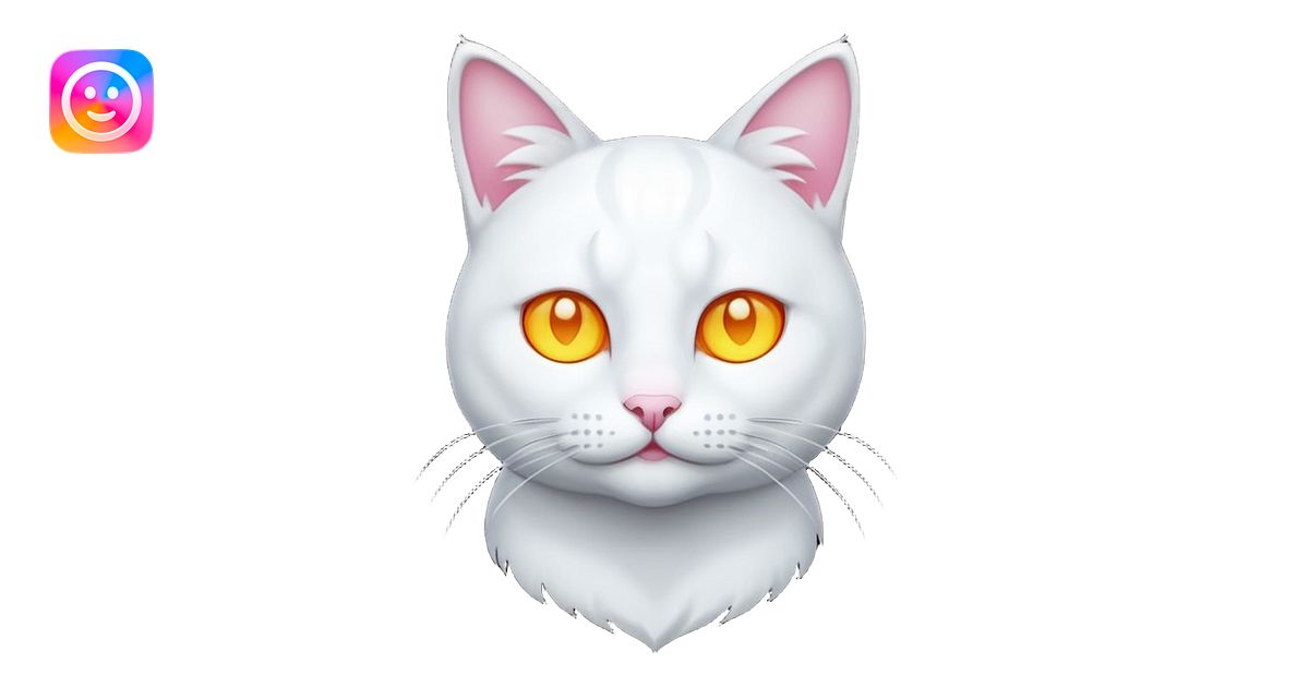 white cat luminous emoji | AI Emoji Generator