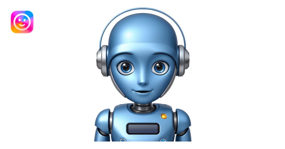 Cute Robot assistant emoji | AI Emoji Generator