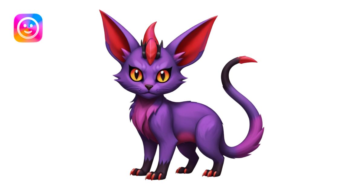 Black horned vampiric edgy demon-Noivern-Noibat-Purloin-Torracat-Lykoi ...