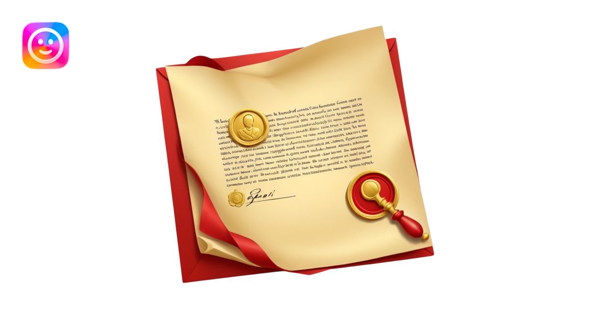 Premium contract golden paper signed sealed emoji | AI Emoji Generator