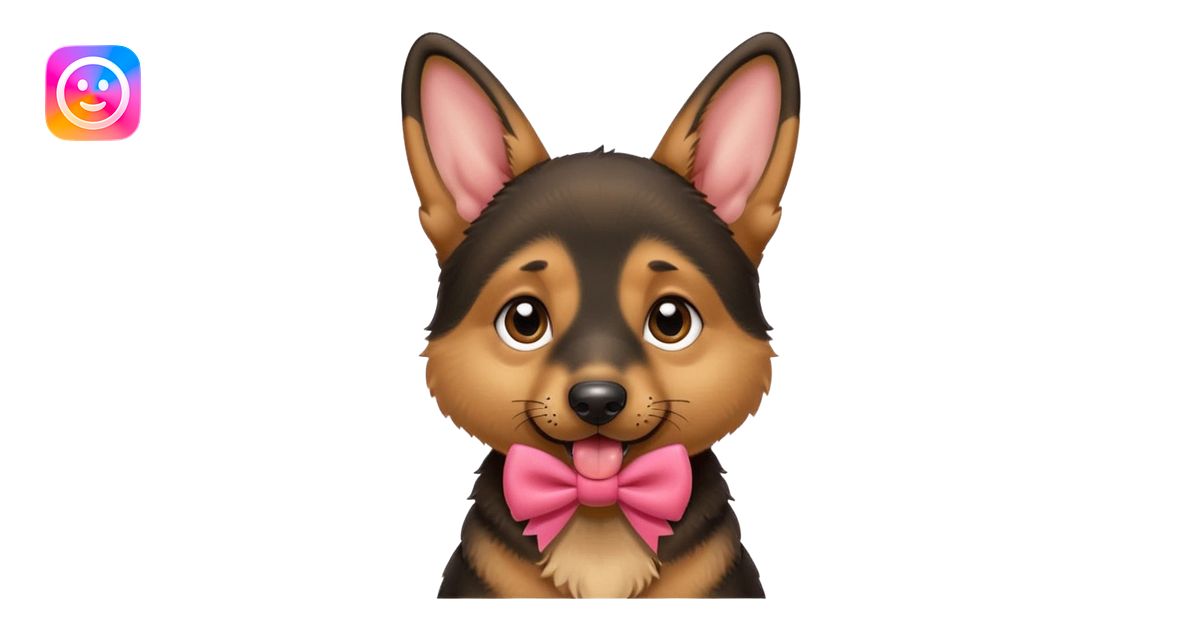 German shepherd puppy with the tonge out, with a bow in the neck, like ...