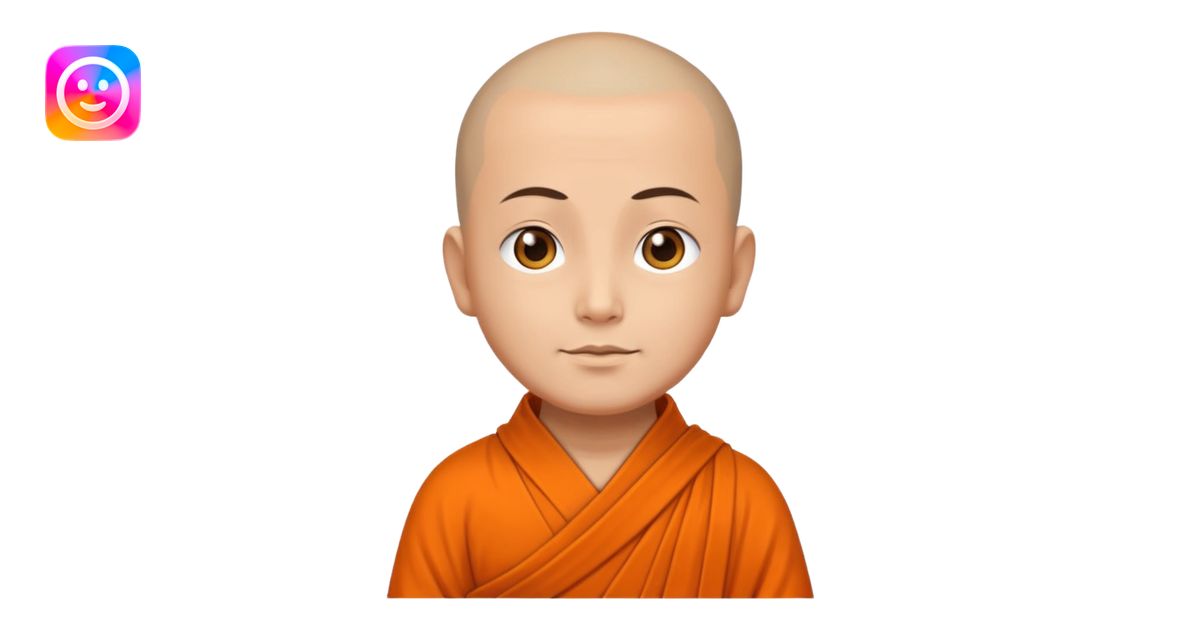 buddhist monk with orange shawl emoji | AI Emoji Generator