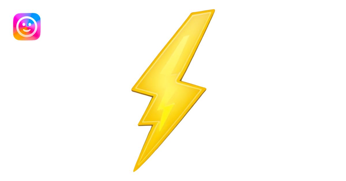 Lightning bolt with yellow dot under it emoji | AI Emoji Generator