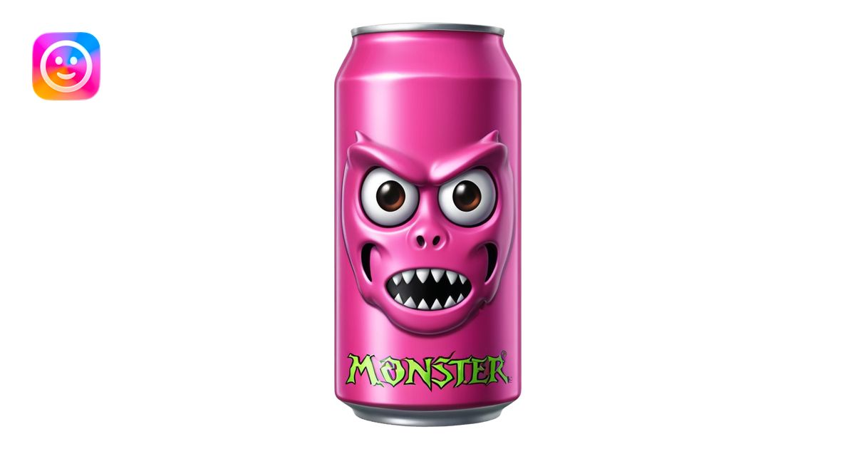 Pink monster energy drink with the logo of original monster company ...