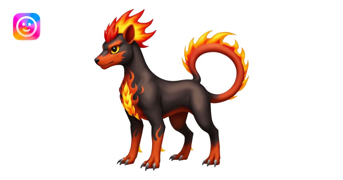Badass cool shiny Houndoom-Charmeleon-Fakémon-hybrid-creature (full ...