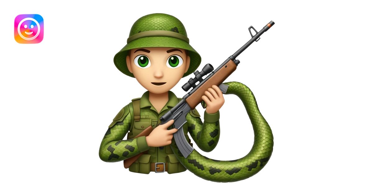 A snake sniper emoji | AI Emoji Generator