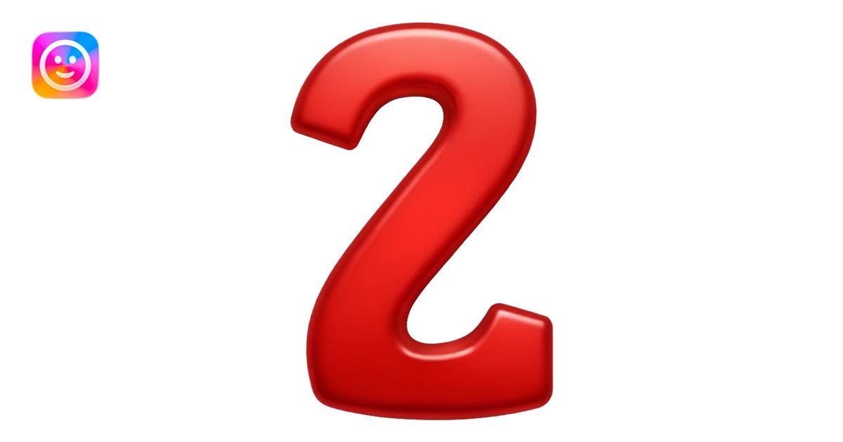 Red number "2" emoji | AI Emoji Generator