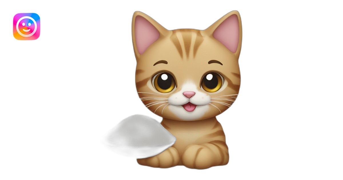 A cat playing with sugar emoji | AI Emoji Generator