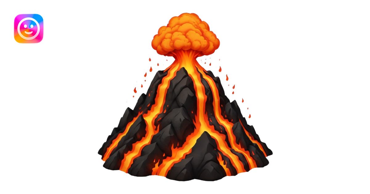 volcano big lava discharge emoji | AI Emoji Generator