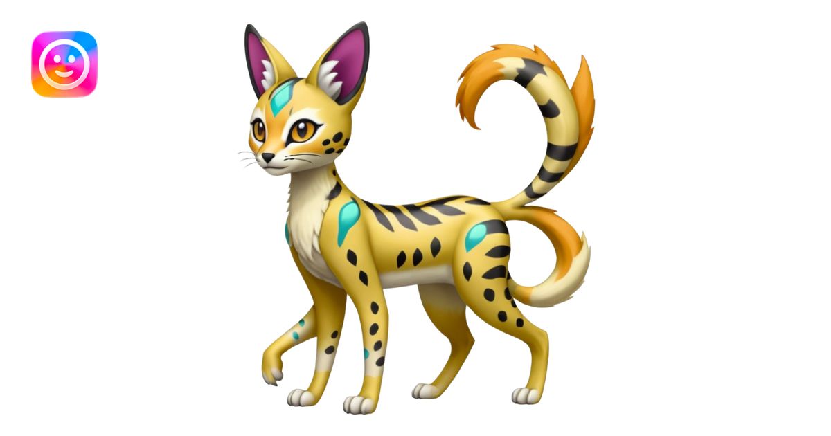 Colorful Meloetta-Vernid-Sergal-Serval-Pokémon-Digimon-Fakémon-fusion ...