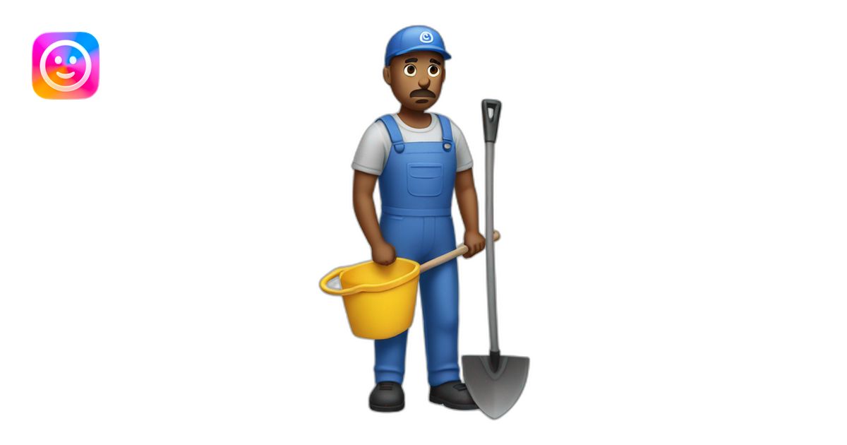 sad janitor with shovel emoji | AI Emoji Generator