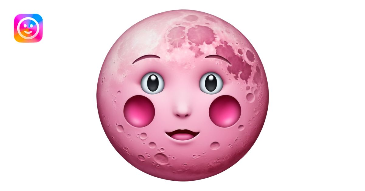Pink moon with no body parts on it just a regular moon emoji | AI Emoji ...