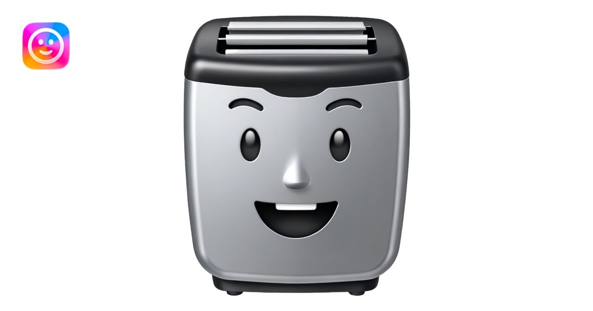 cute cartoon paper shredder with face emoji | AI Emoji Generator