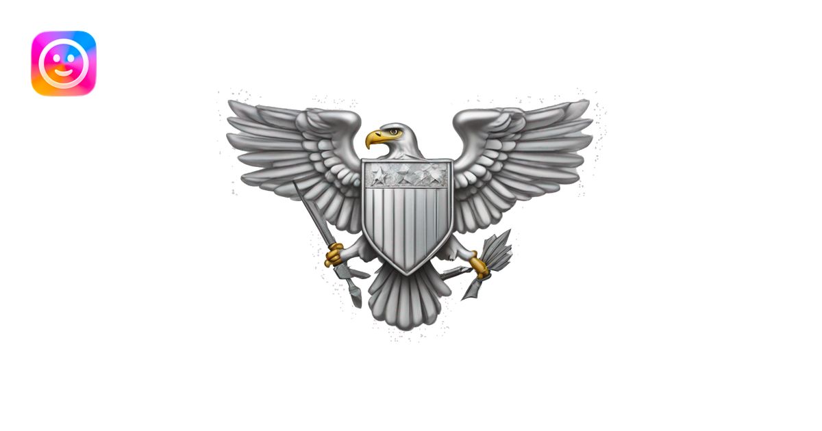 Create an emoji of a silver US Army O-6 Colonel insignia: a detailed ...