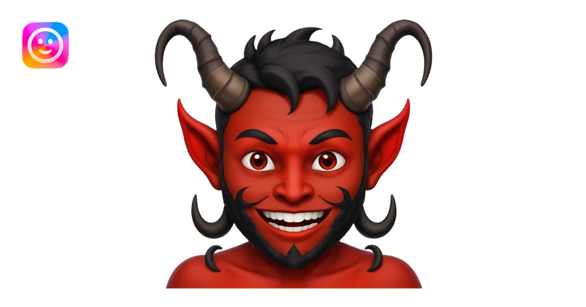 evil person with devilish smile and black face emoji | AI Emoji Generator