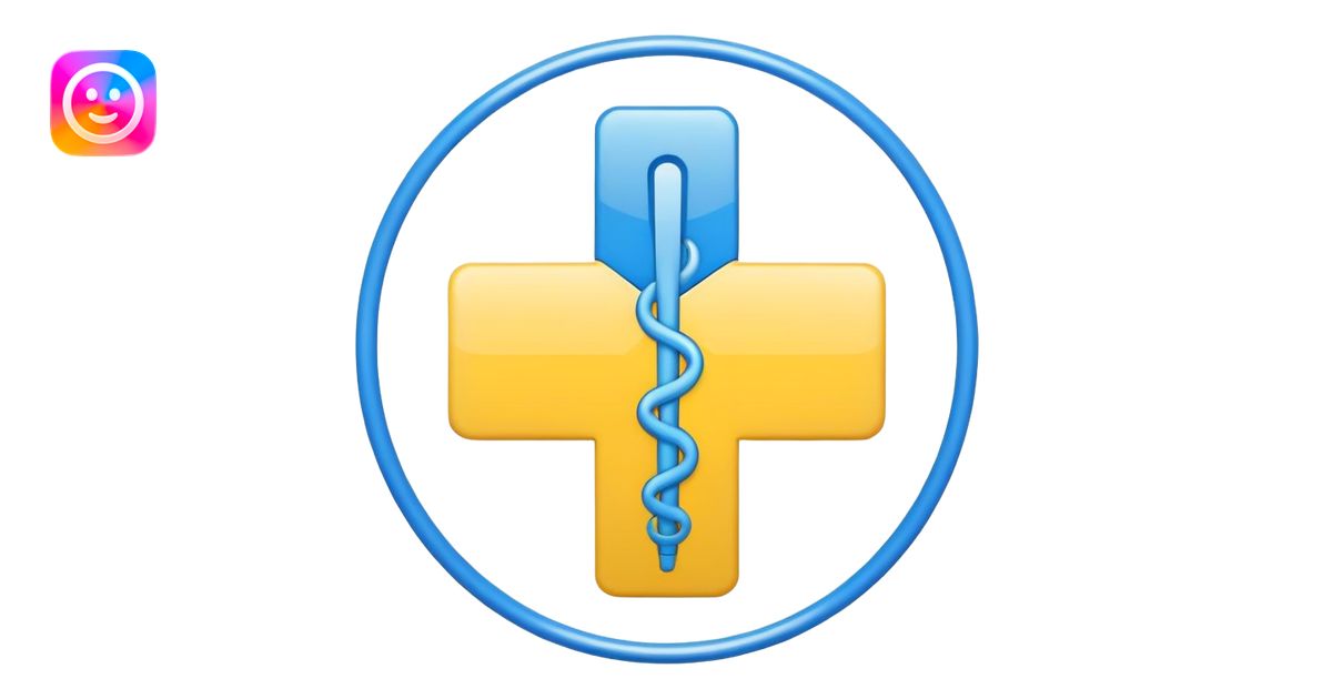 Healthcare symbol with medical cross and Ukrainian colors emoji | AI ...