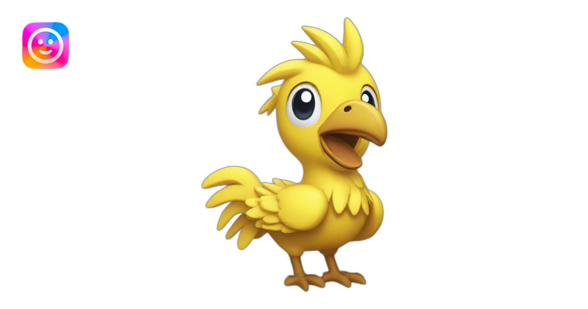 Chocobo waving emoji | AI Emoji Generator