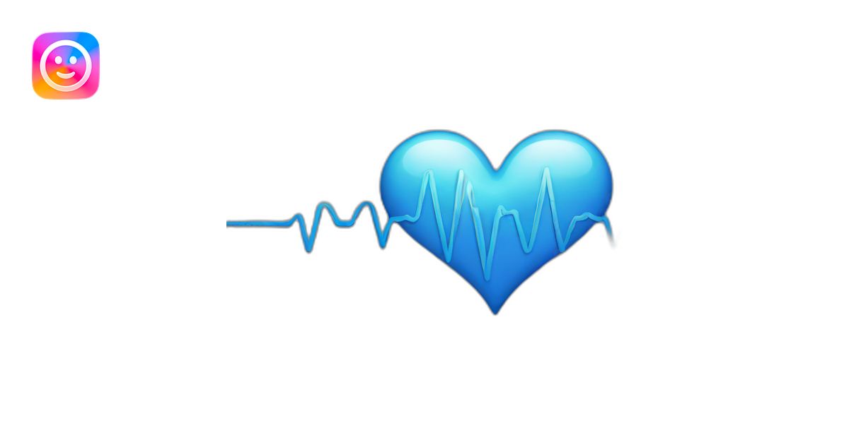 blue heart ecg emoji | AI Emoji Generator