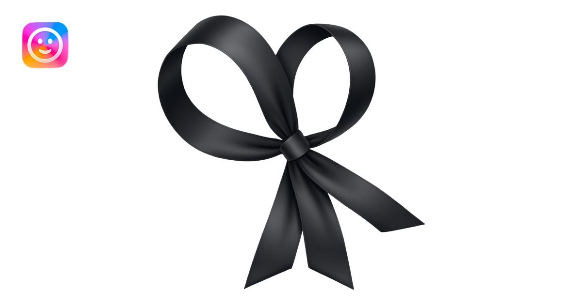 Black ribbon for dead people honoring emoji | AI Emoji Generator