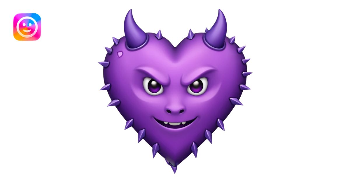 devil solitaire heart purple emoji | AI Emoji Generator