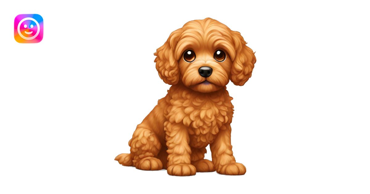 Cavapoo dog orange cute emoji | AI Emoji Generator