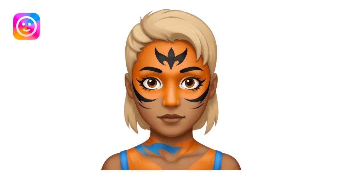 Fan with Face Paint half body emoji | AI Emoji Generator