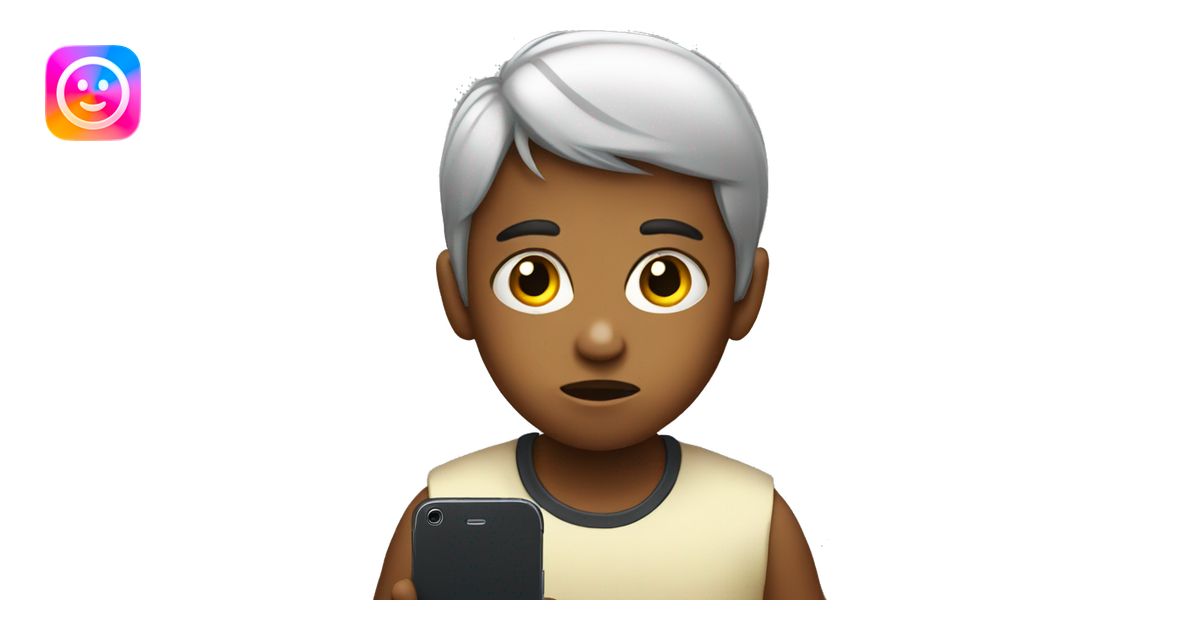 Child stare at smartphone emoji | AI Emoji Generator