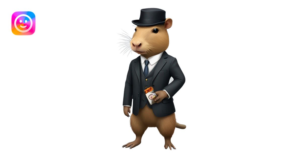 Capybara dressed like peaky blinders and smoking a cigarette emoji | AI ...