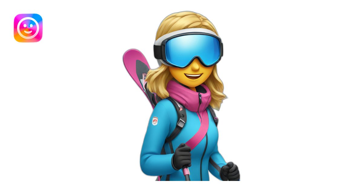girl skiing in the alps emoji | AI Emoji Generator