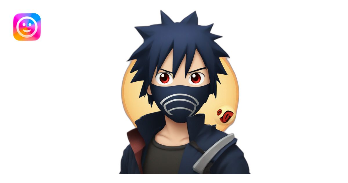 Sasuke with sharingan fighting Naruto emoji | AI Emoji Generator
