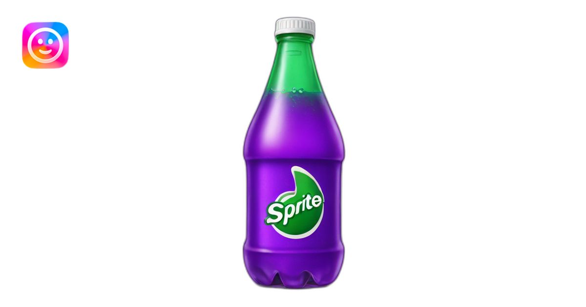 Bottle of sprite with purple liquid inside emoji | AI Emoji Generator