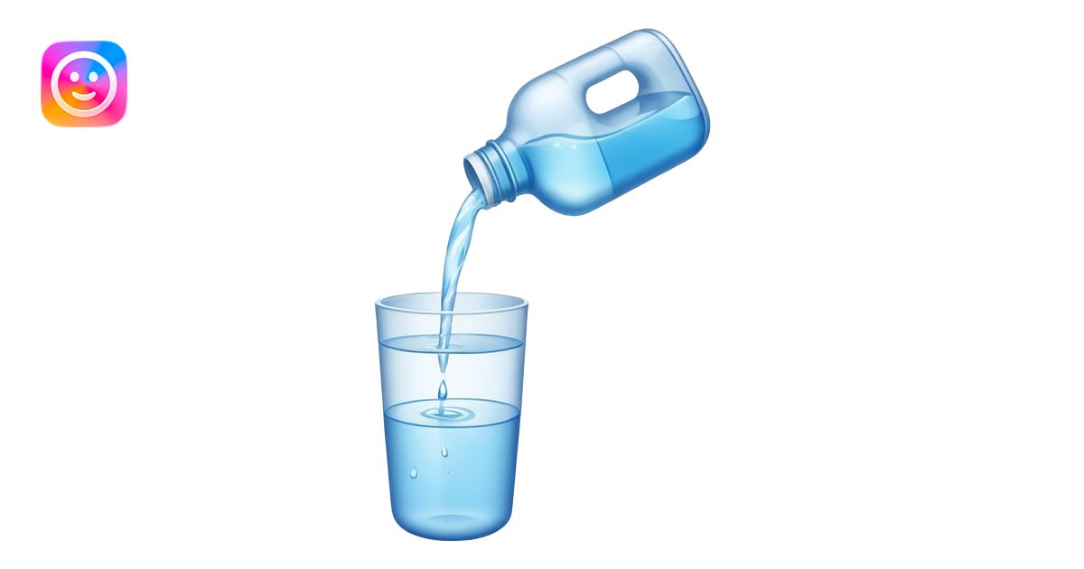 bottle of water being poured out into the air emoji | AI Emoji Generator