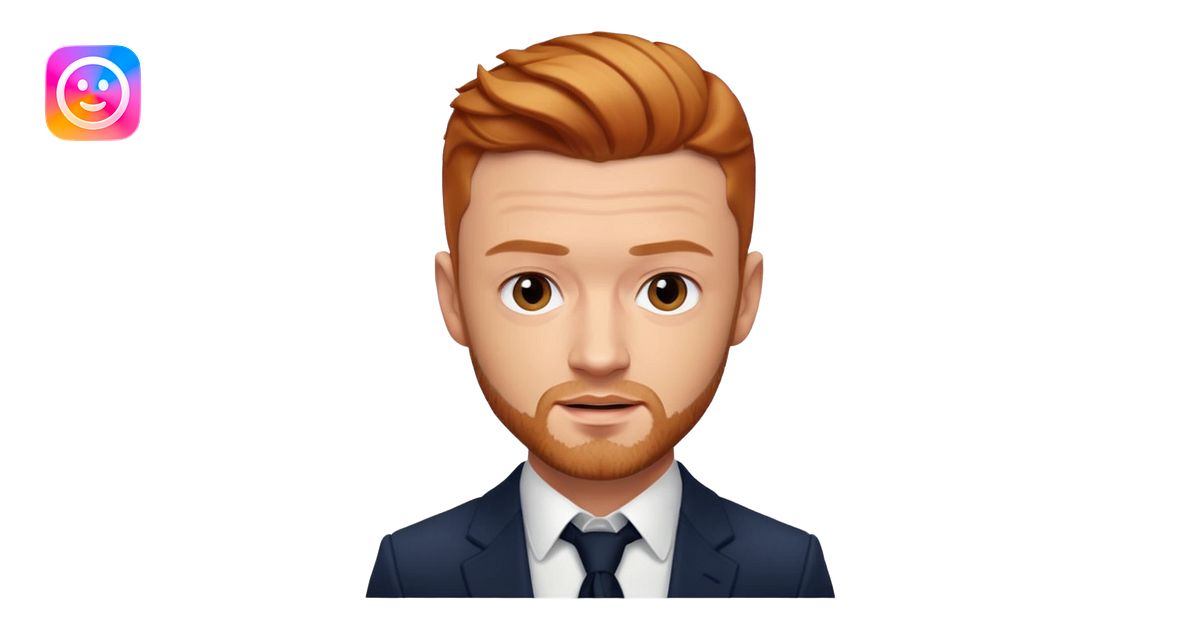 Justin Timberlake with reddish blonde hair emoji | AI Emoji Generator